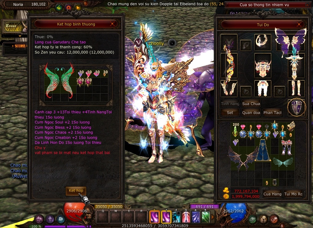 Hướng dẫn ép và nâng cấp Cánh 4 (Wing 4) Mu Online